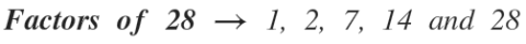 FACTORS OF 28 | How many are they and how are they calculated?